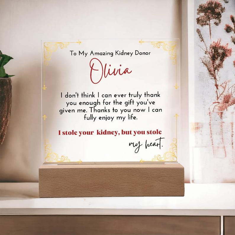 Kidney Donor Appreciation Gift Kidney Donor Thank You Gift Kidney ...