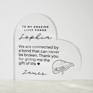 Personalized Liver Donor Appreciation Gift Liver Transplant Thank You ...