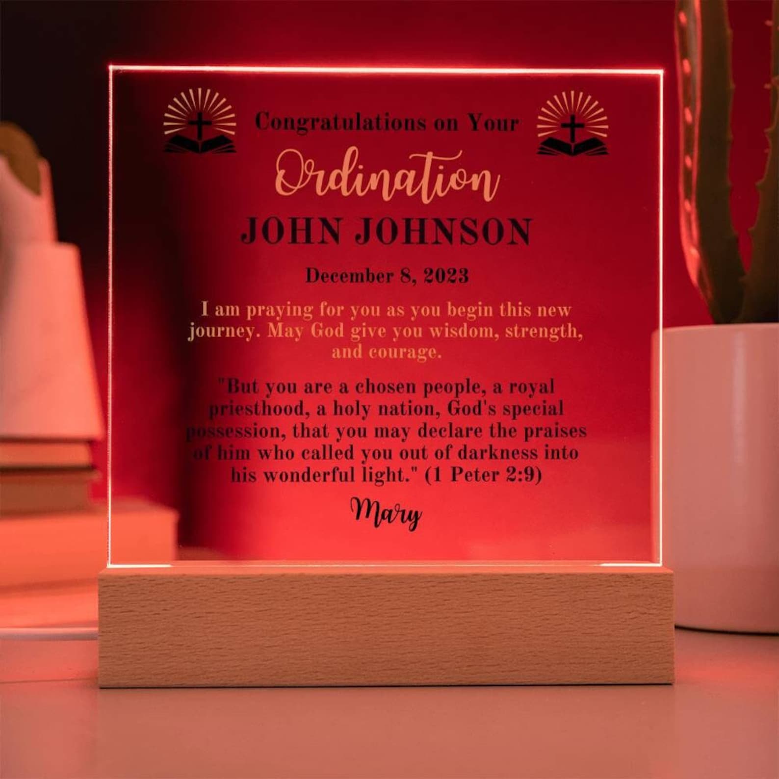 Personalized Christian Ordination Gift Acrylic Plaque Keepsake - Etsy