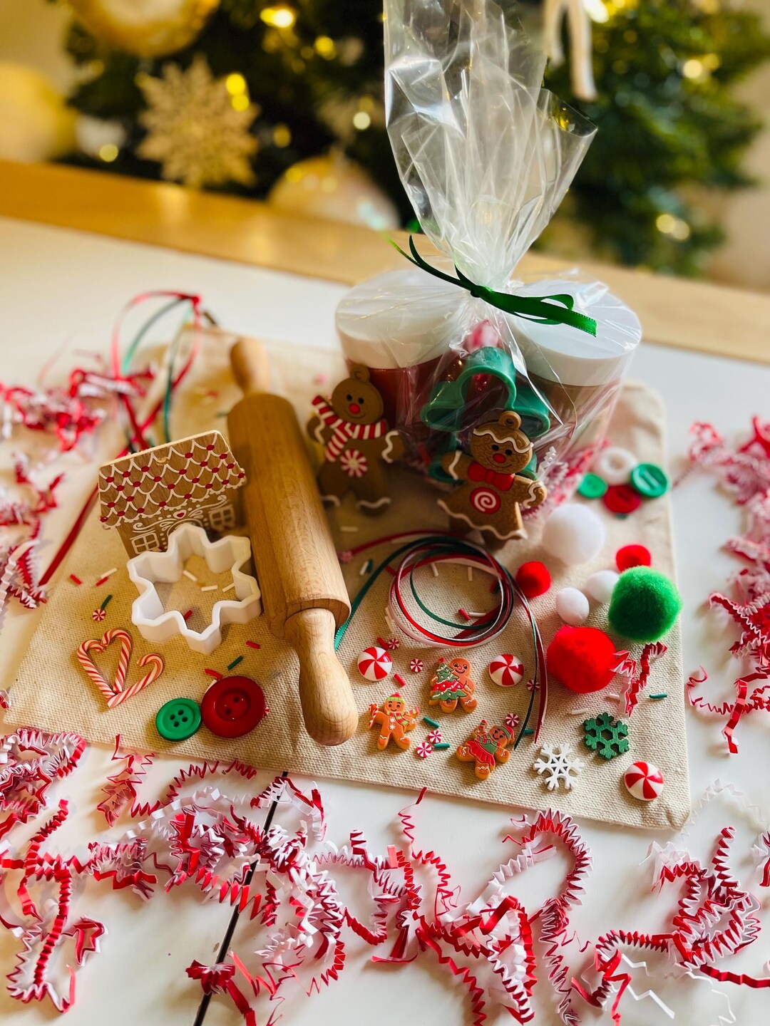 Gingerbread Christmas Sensory Play Kit, Holiday Playdough Activity Set ...