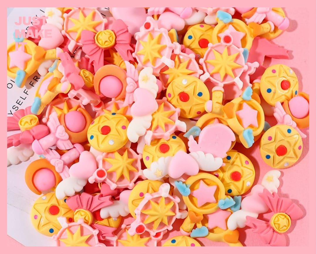 Heart Magic Wand With Wings Decoden Resin Charms Flat-back Resin ...