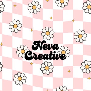 Pink Chekered Daisy Seamless Pattern File, Soft Summer Fabric Printing ...
