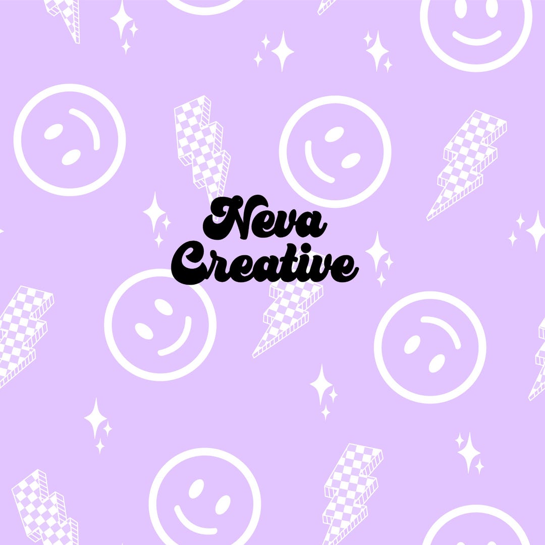 Smiley Face Lightning Bolt Seamless Pattern: Commercial Use (JPG File ...