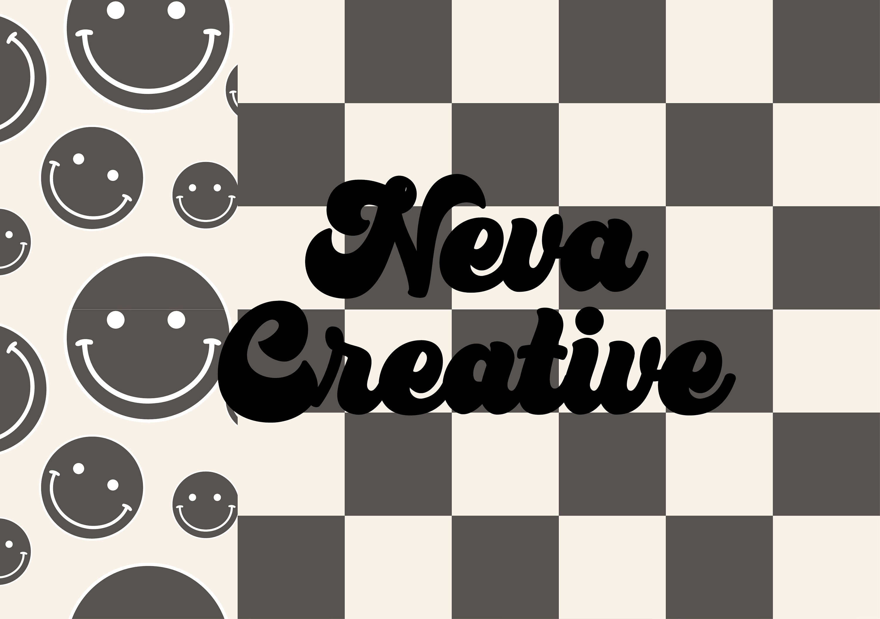Dark Gray Smiley Face With Checkered Match Seamless Digital Files for ...