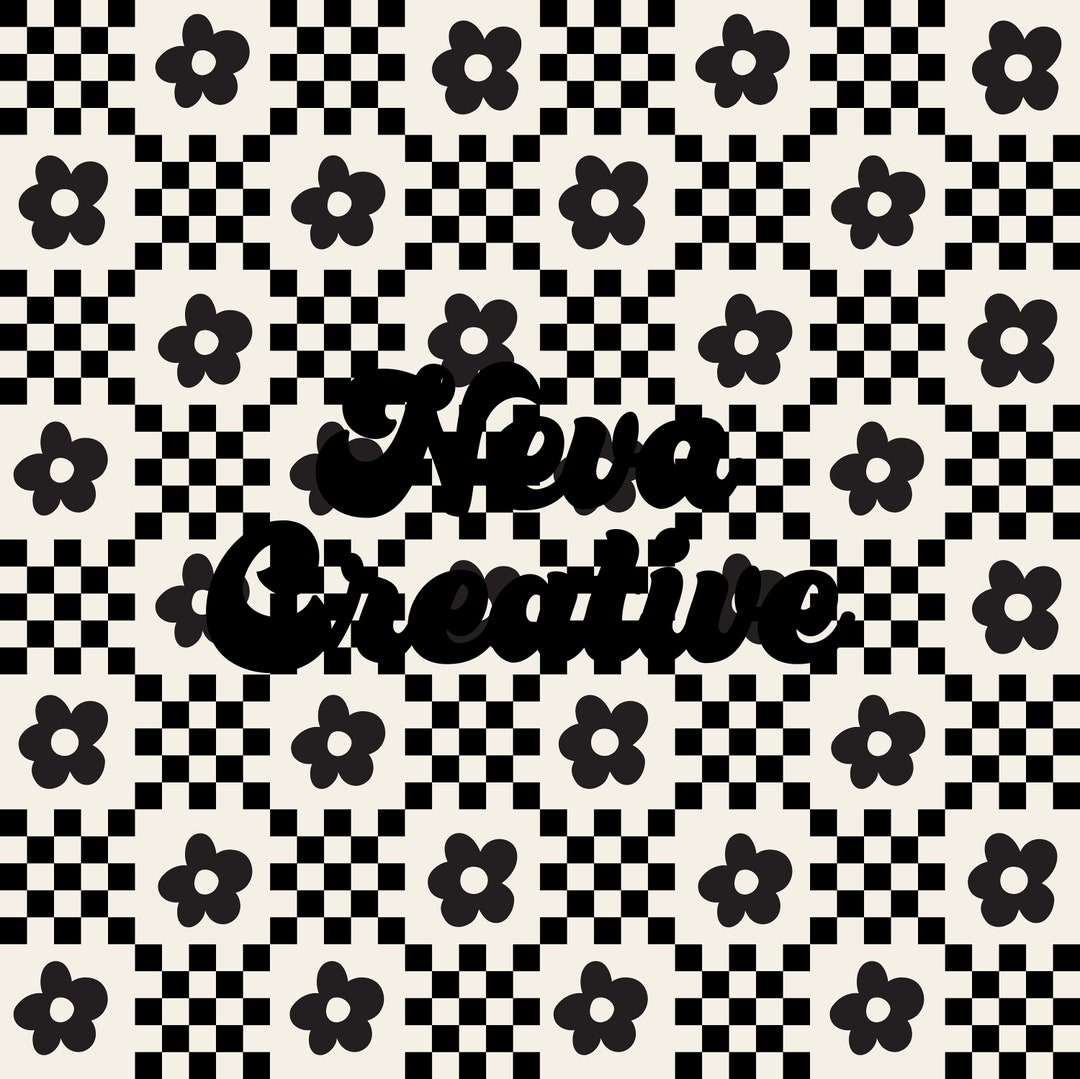 Retro Checker Daisy Checks Seamless Summer Checkers Pattern Seamless ...