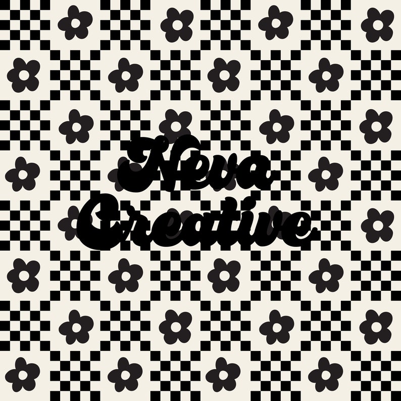 Retro Checker Daisy Checks Seamless Summer Checkers Pattern Seamless ...