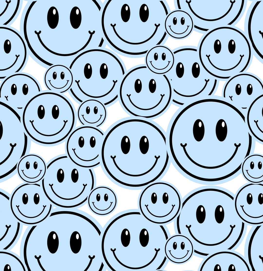 Retro Smiley Face Seamless Pattern JPEG, Digital Paper, Printable ...