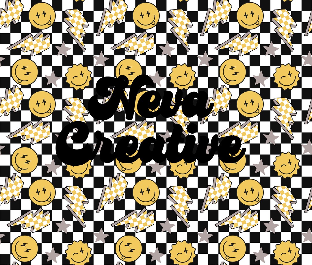 Yellow Smile Face Seamless Pattern Bundle, Boho Smiley Face ...