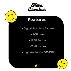 Smile Face Seamless Pattern: Yellow & Pink Digital Paper (commercial ...