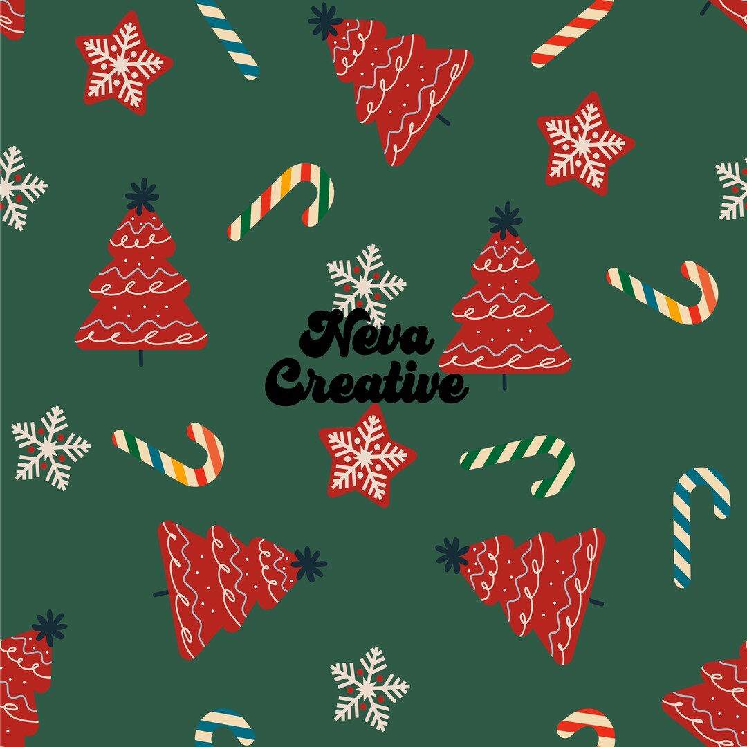 Christmas Tree | Seamless Pattern | Digital Paper | Commercial Use ...