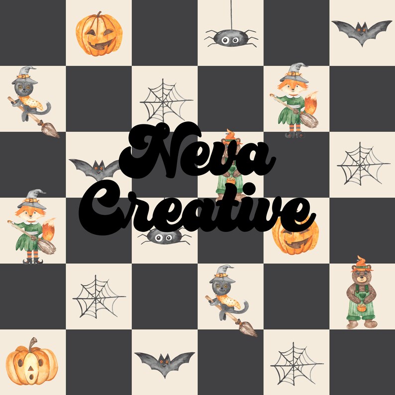 Halloween Checkered | Seamless Pattern | Digital Paper | Commercial Use ...