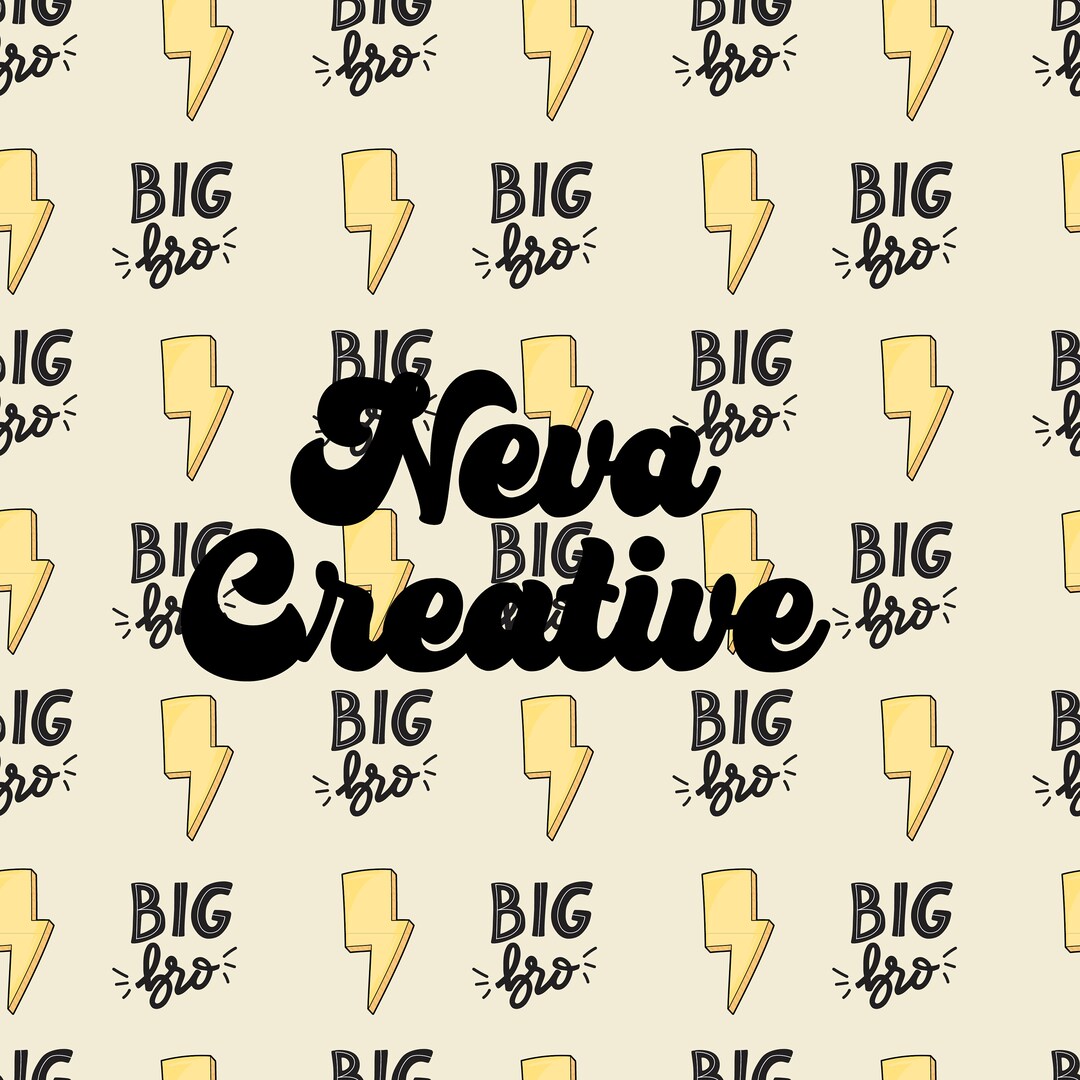 Big Brother Bolt Boho Seamless Pattern File for Commercial Use, Little ...