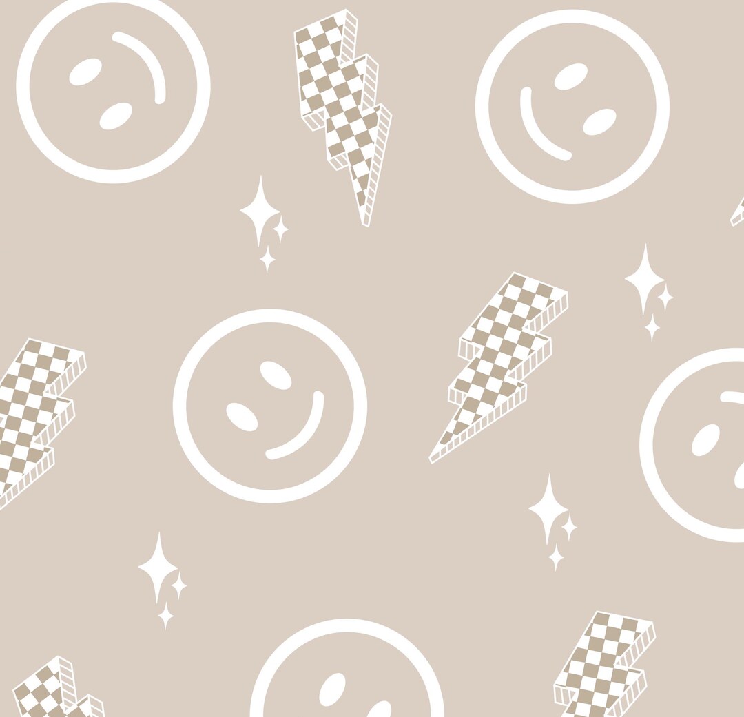 Smiley Face Lightning Bolt Seamless Pattern (JPG File) - Etsy