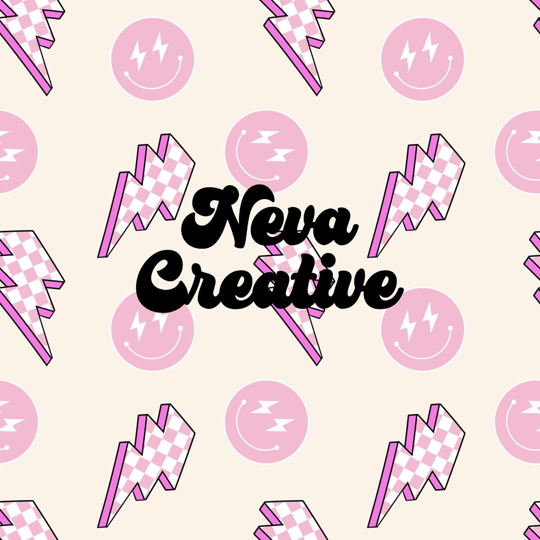 Pink Smile Face Seamless Pattern: Boho Checkerboard Fabric (digital ...