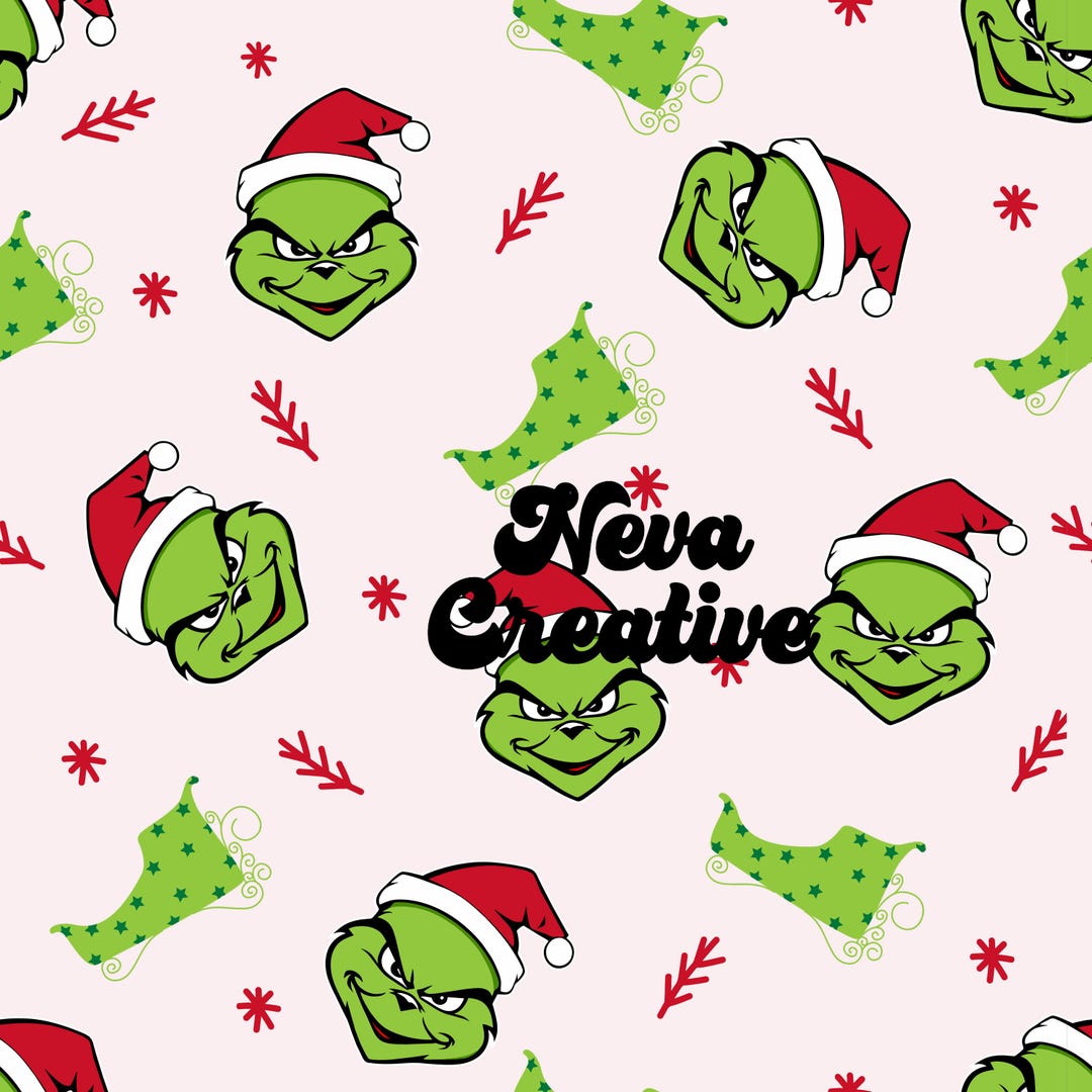 Christmas Grinch | Seamless Pattern | Digital Paper | Commercial Use | Baby Fabric | Sublimation ...