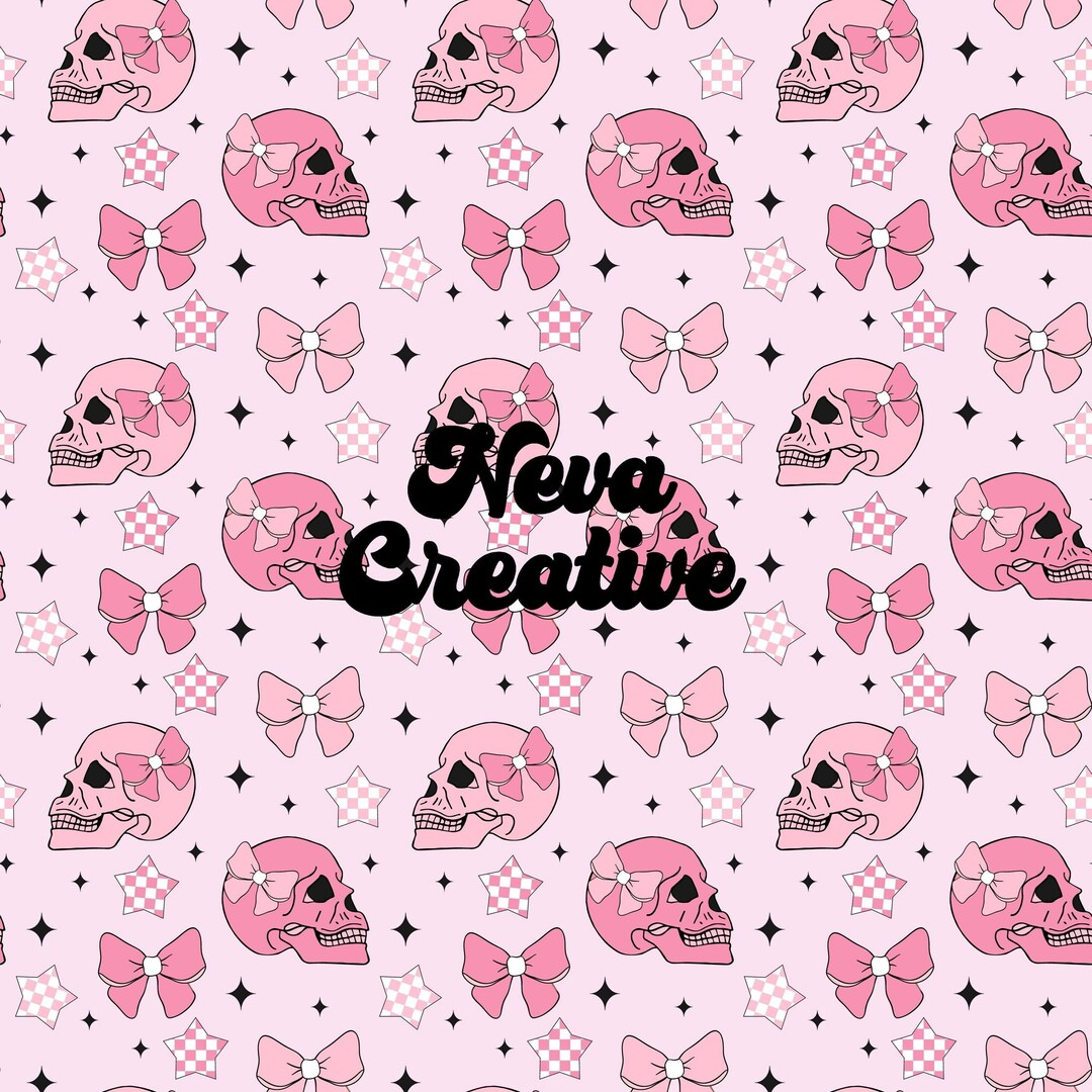 Halloween Skull Star and Bow Seamless Pattern, Halloween Surface ...