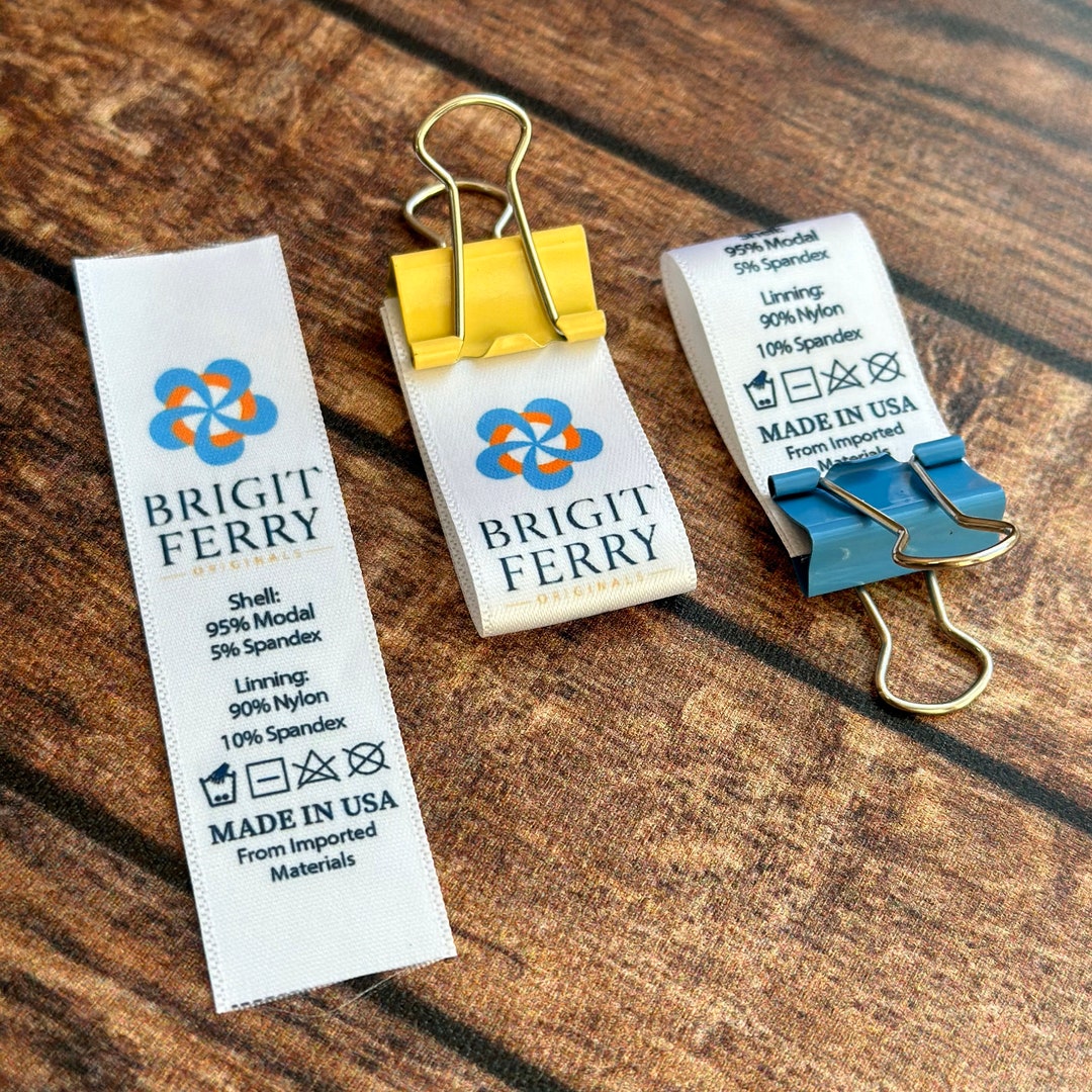 Custom Fabric Tags and Labels Satin Ribbon Label Custom Clothing Labels ...