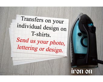 Custom Iron on T-shirt Transfers Personalised Your Image Photo Design ...