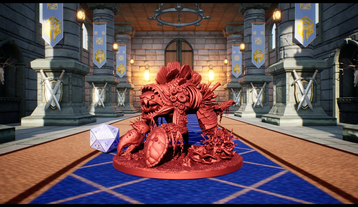 Coral Golem Dragon Trappers Lodge Resin Printed Mini With Primer Dnd ...