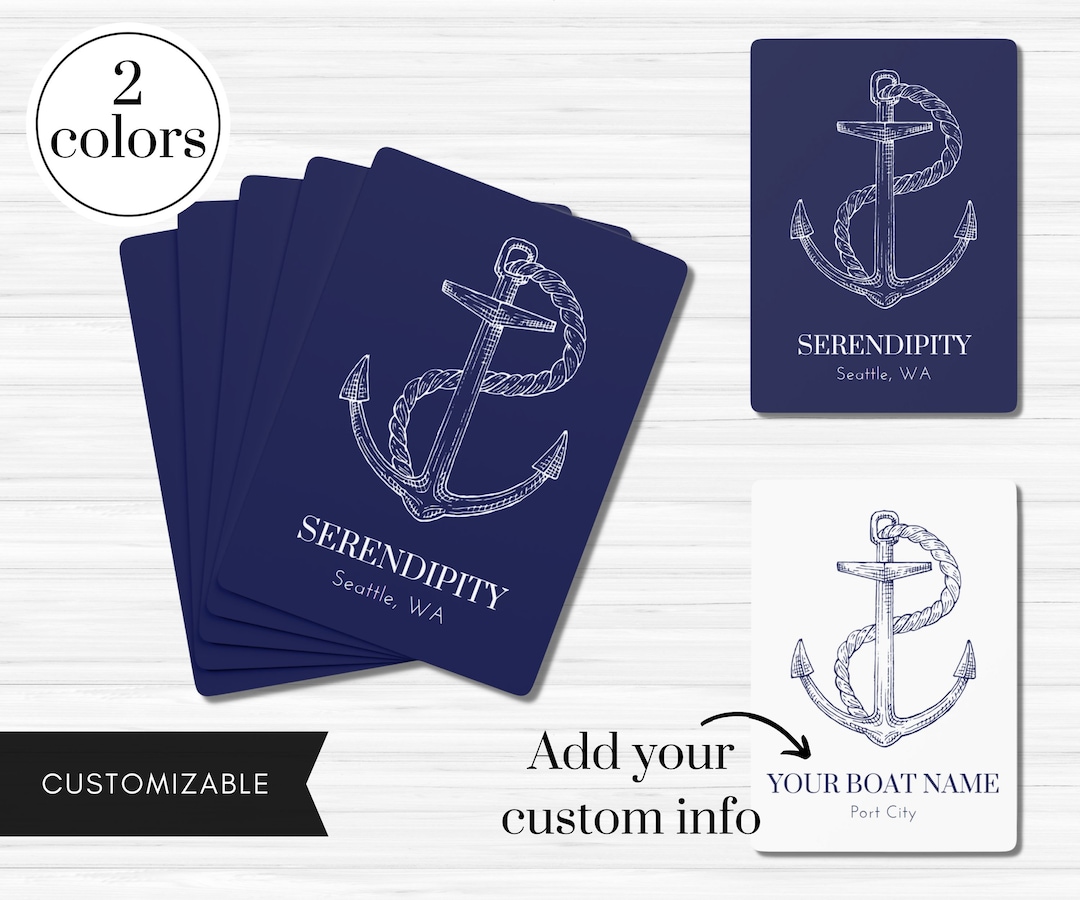 Custom Nautical Playing Cards Personalized Boat Captain Gift Poker ...