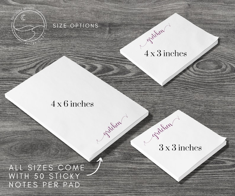 Personalized Post It Notes Custom Name Sticky Notes - Etsy