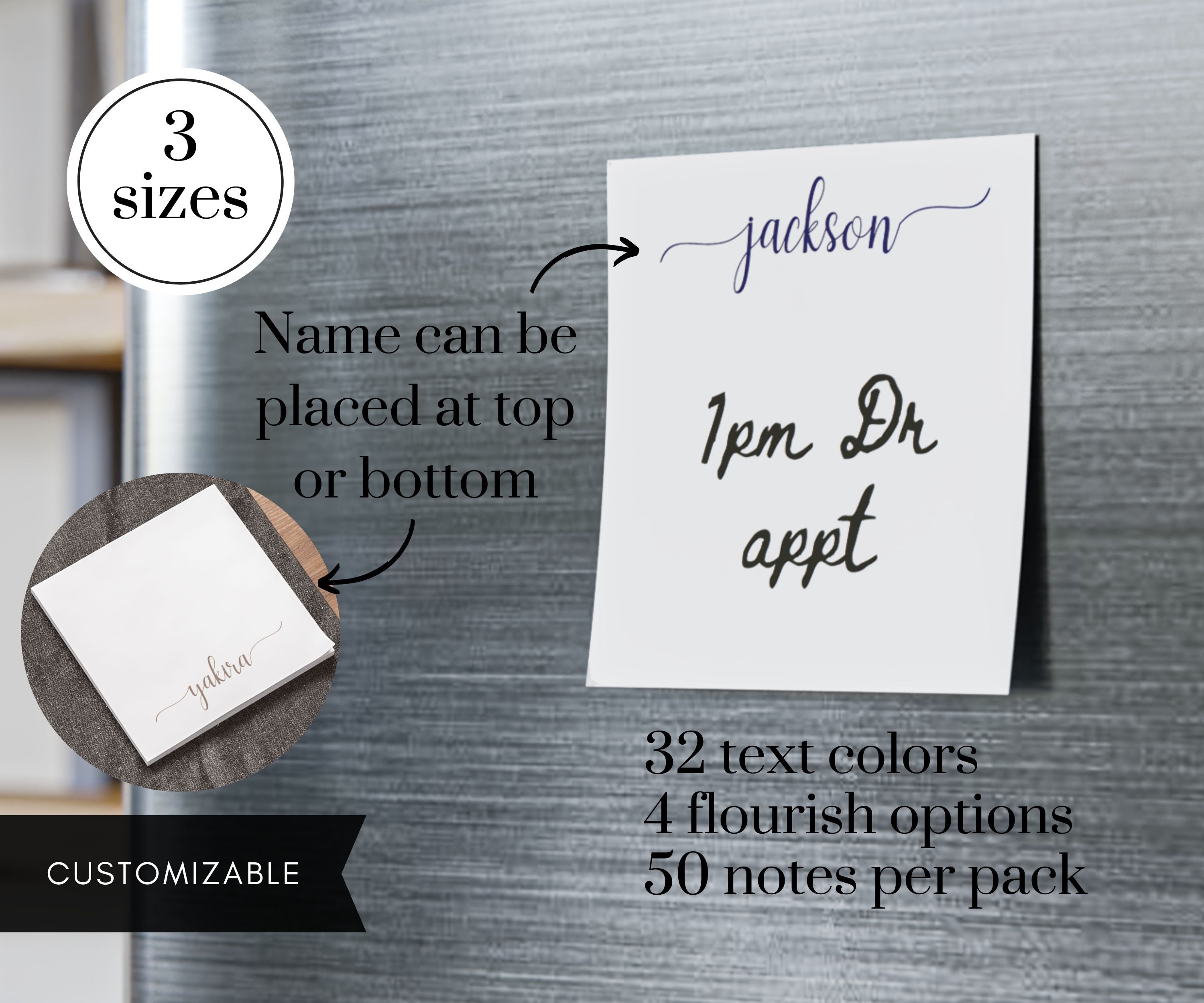 Personalized Post It Notes Custom Name Sticky Notes - Etsy