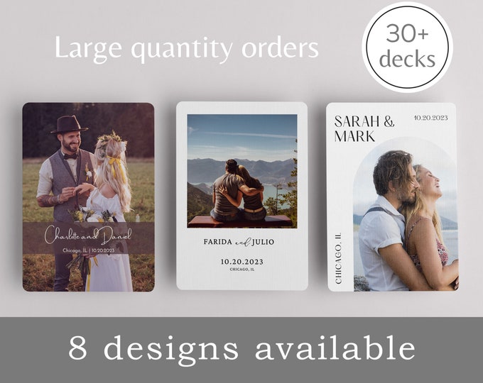Bulk Custom Playing Cards Personalized Photo Wedding Favor Playing ...