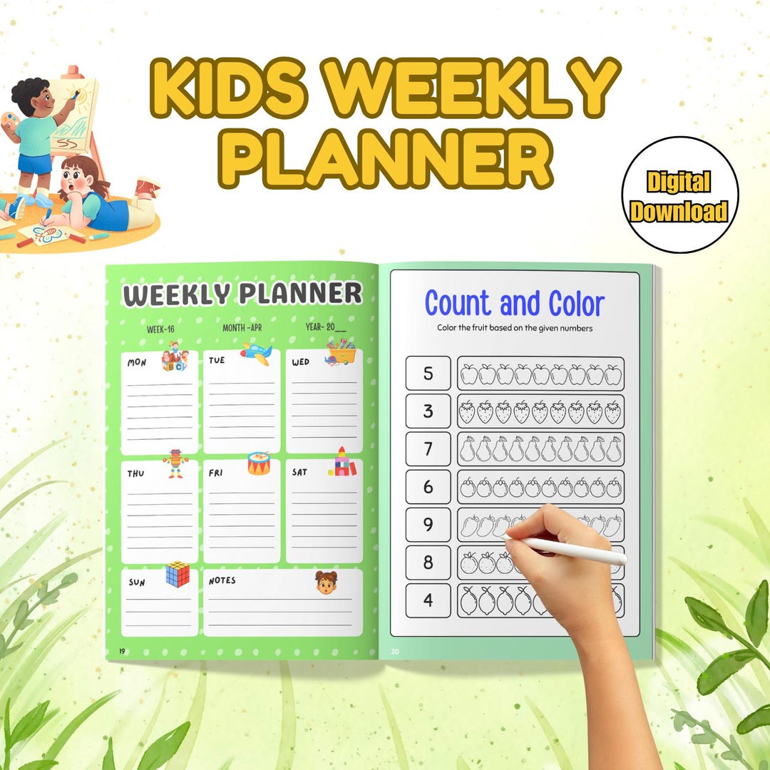 Kids Planner Printable | Back to School Study Planner | Homework ...