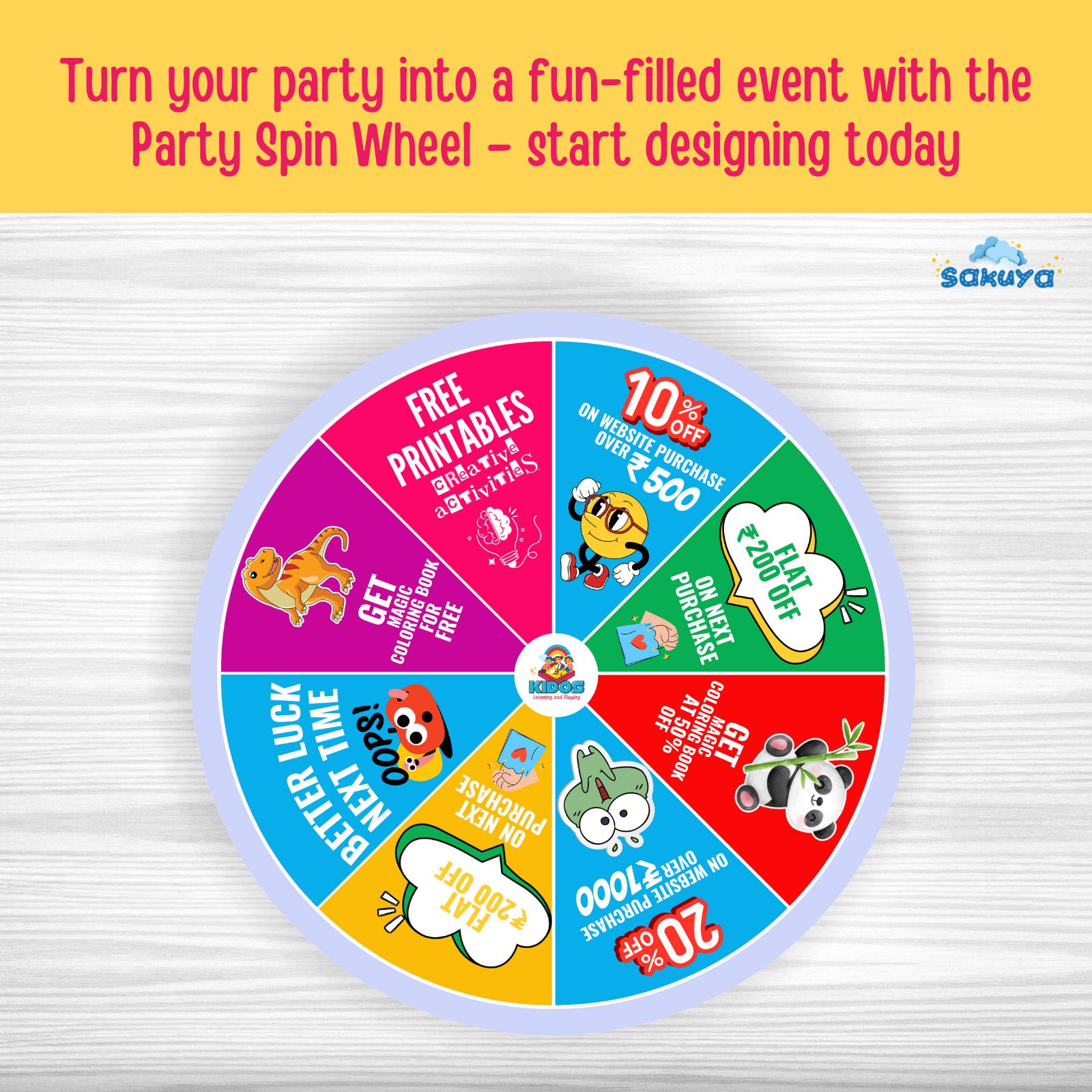 Editable Spin the Wheel Template for Kids Party Game DIY Fun ...