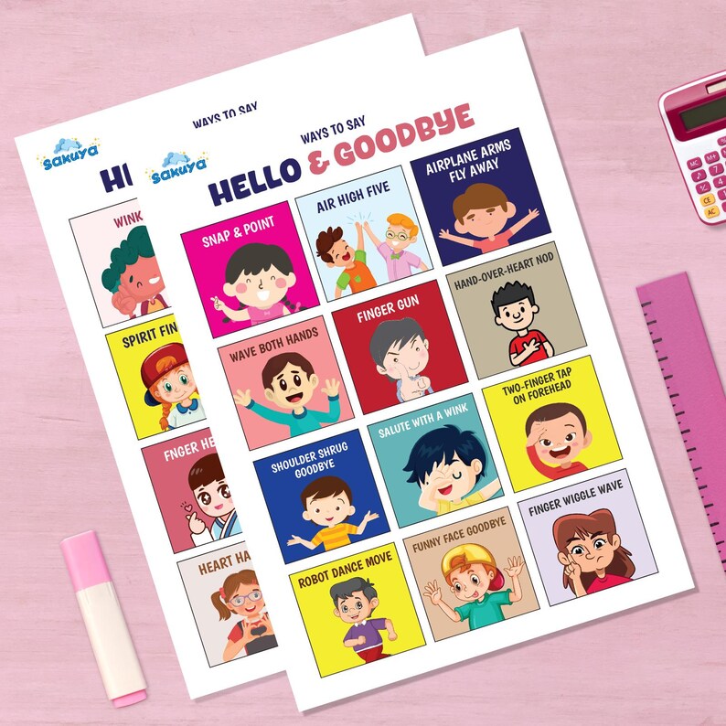 Ways to Say Hello and Goodbye Printable | Greetings for Kids | ESL ...