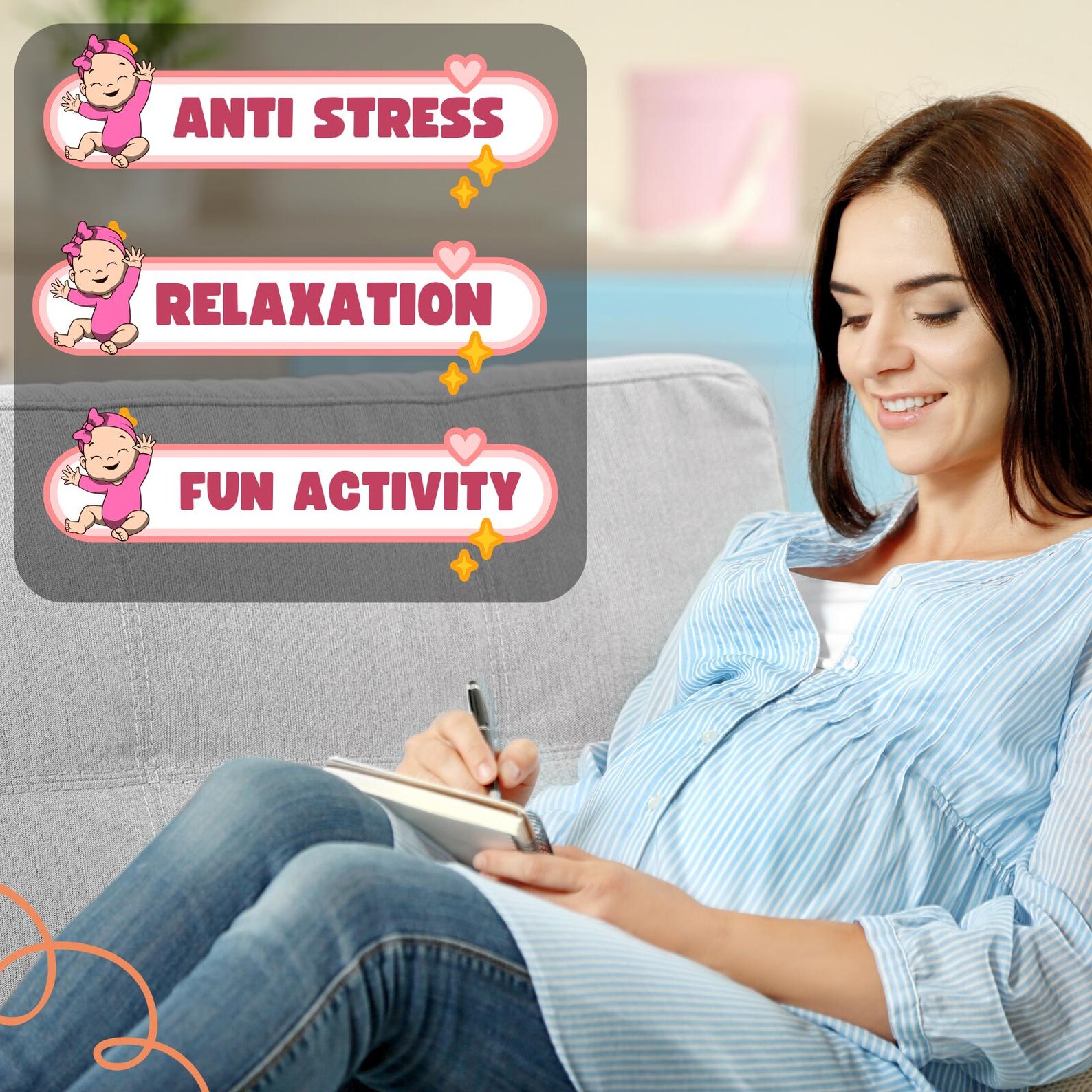 Printable Pregnancy Coloring Pages | Pregnancy Relaxation Gifts for ...