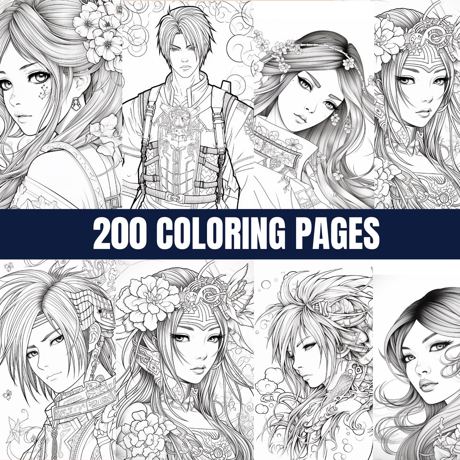 Printable Anime Coloring Book | Manga Coloring Pages for Kids & Adults ...