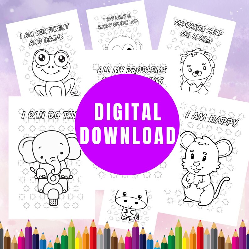 Printable Affirmation Coloring Book for Kids Positive, Mindful and ...