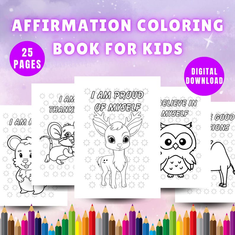 Printable Affirmation Coloring Book for Kids – Positive, Mindful and ...