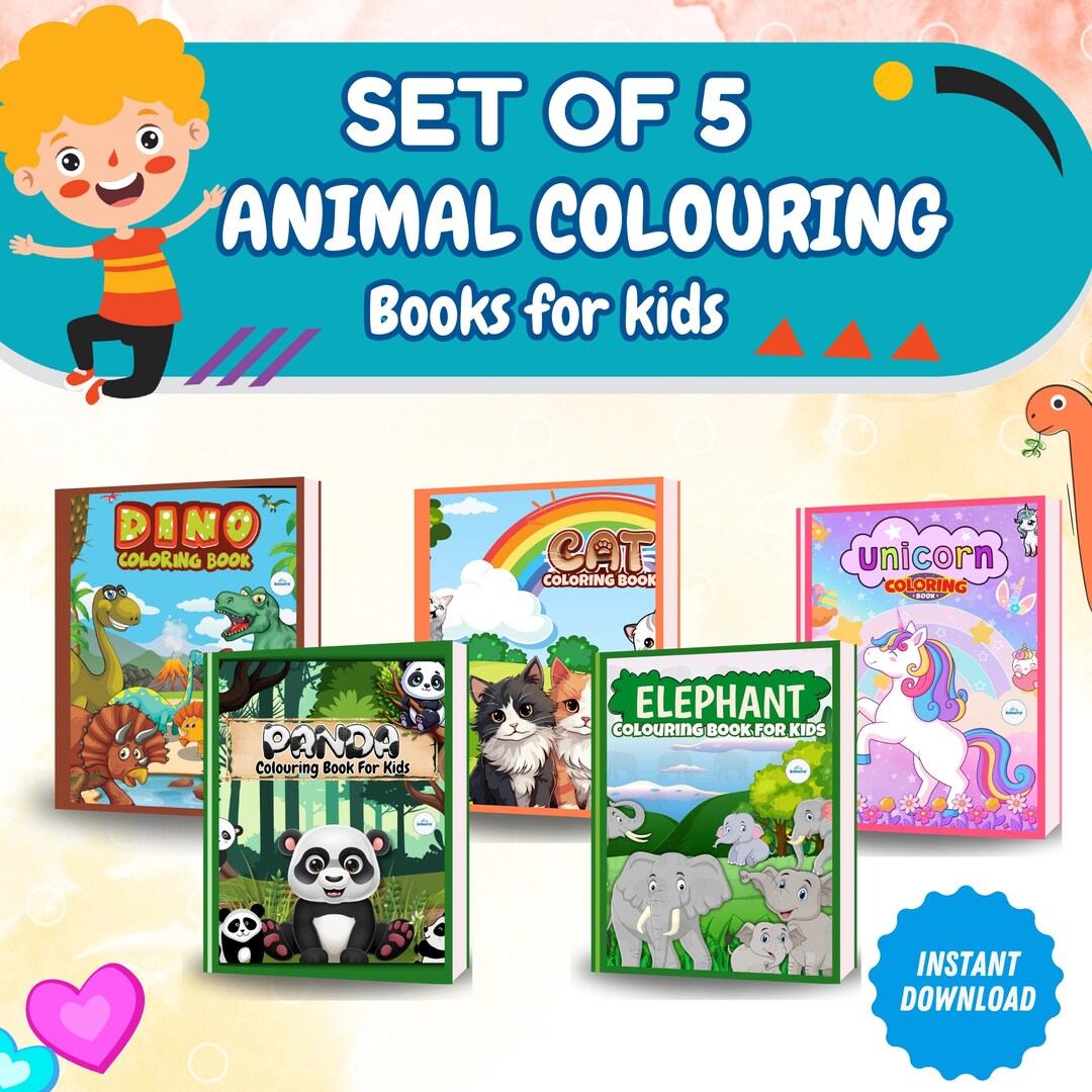 250 Page Easy Animals Coloring for Kids | Printable Kids Coloring Book ...