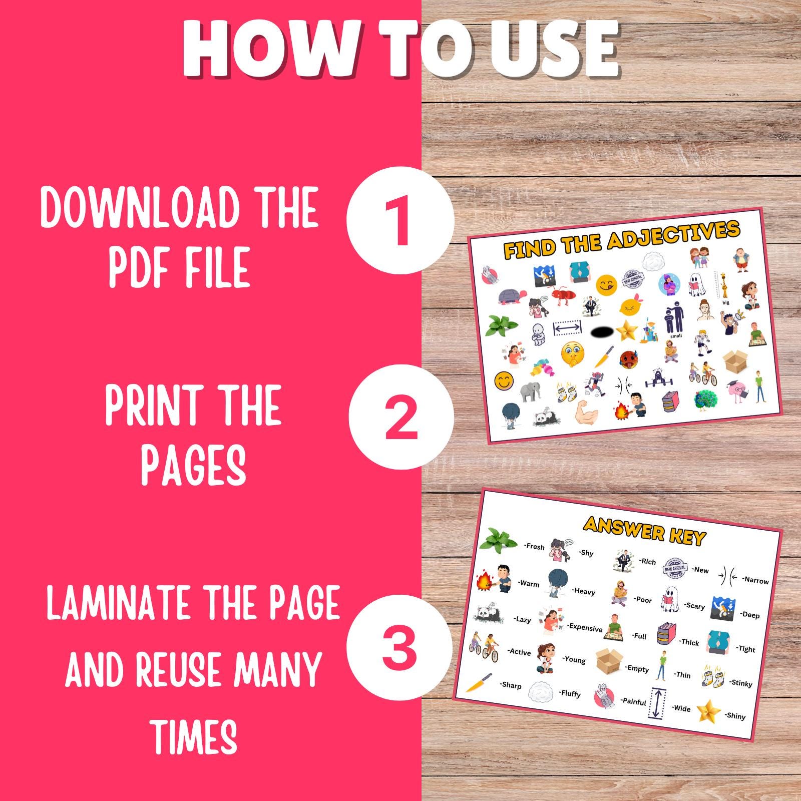 Adjectives Worksheet With Answer Key | Printable Grammar Activity ...