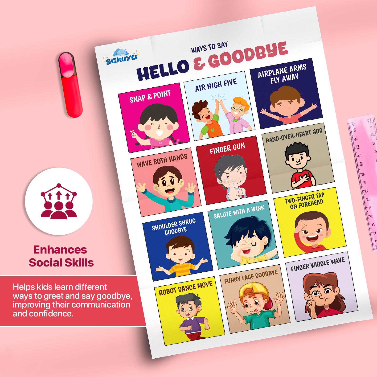 Ways to Say Hello and Goodbye Printable | Greetings for Kids | ESL ...
