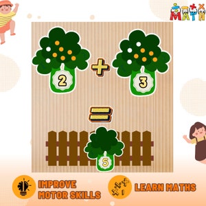 Tree Math Kids Addition Game -fun Learning Activity to Promote Number ...
