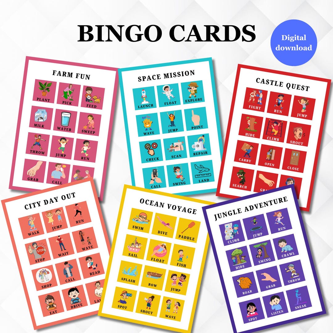 Kids Bingo Card Game: Learning Activity, Classroom Fun (digital ...