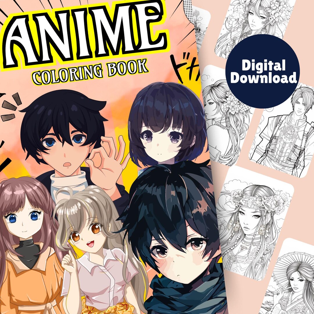 Printable Anime Coloring Book | Manga Coloring Pages for Kids & Adults ...