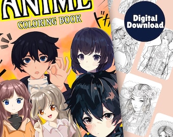 Printable Anime Coloring Pages for Anime Lovers - Etsy