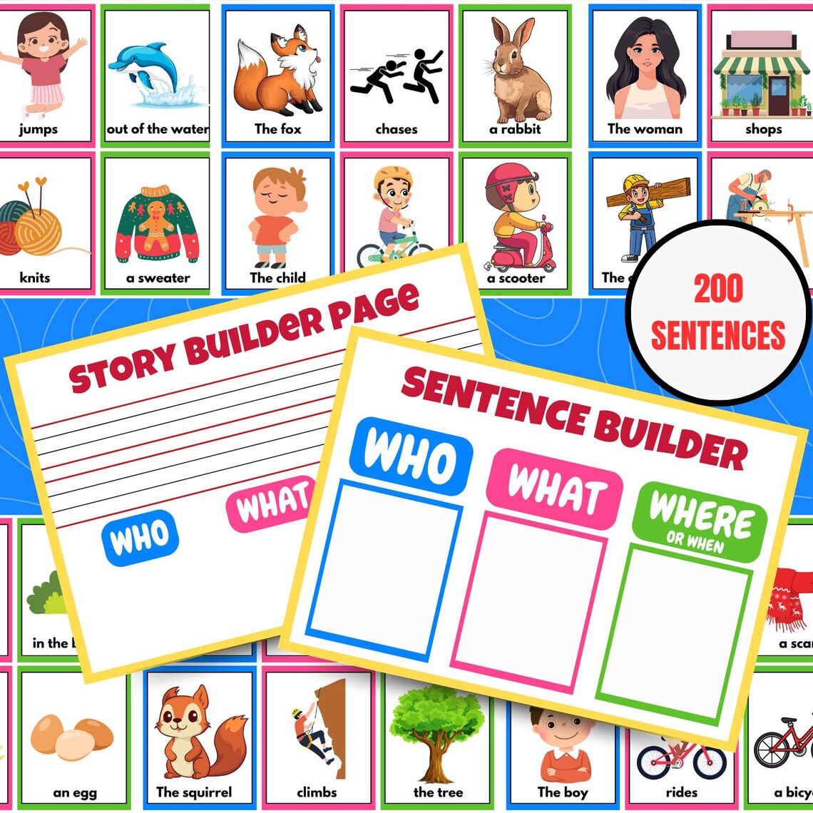 200 Sentence Builder Worksheets | Sentence Writing | Sentence ...