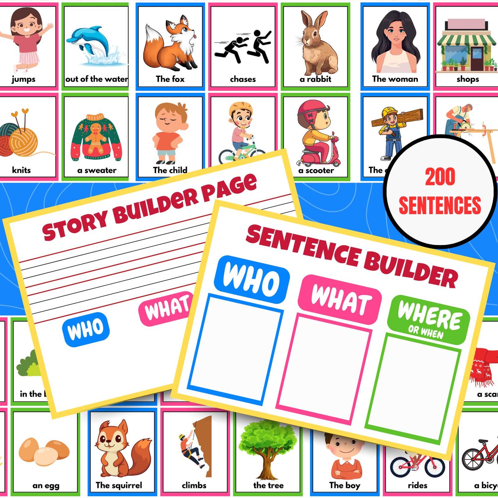 200 Sentence Builder Worksheets | Sentence Writing | Sentence ...