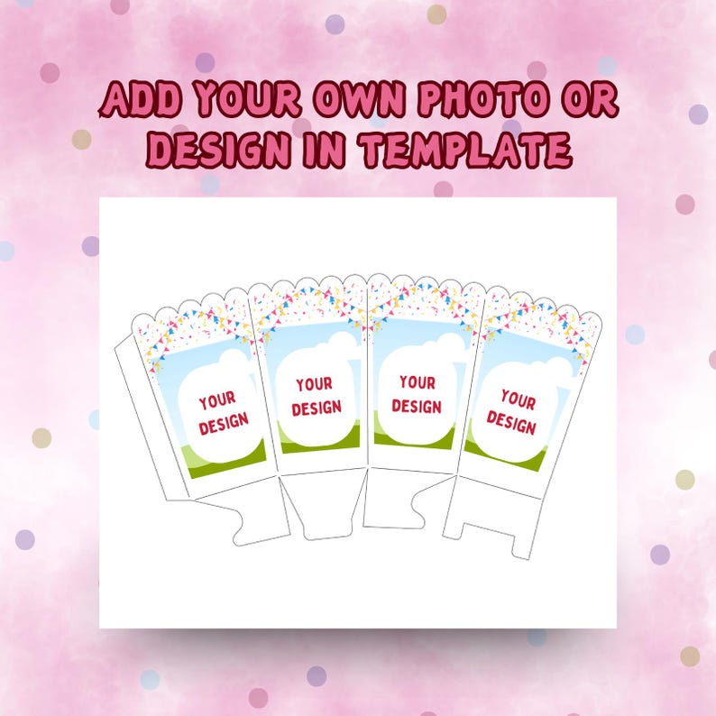 Popcorn Bucket Template Editable DIY Party, Movie Night Favour ...
