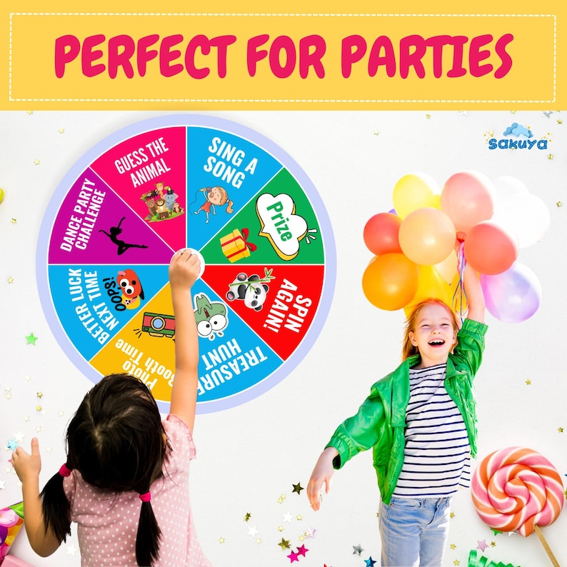 Editable Spin the Wheel Template for Kids Party Game DIY Fun ...