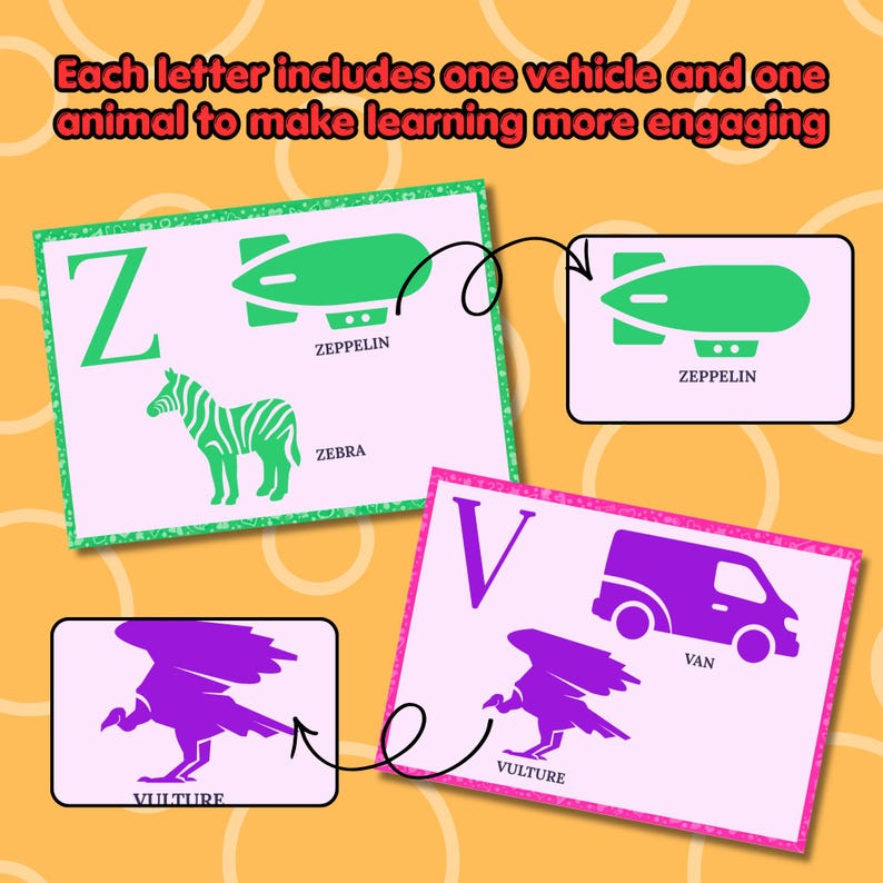 Complete A-Z Alphabet Set Printable Kids Book 26 Uppercase Alphabet ...