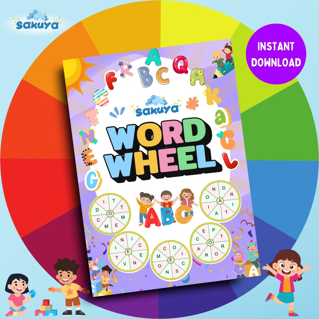 Word Wheel Game for Kids | Fun Word Puzzle, Kindergarten Activity ...