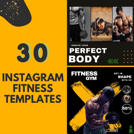 30 Instagram Fitness Templates Canva Editable-health & | Etsy