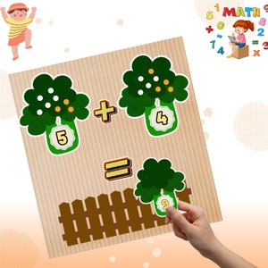 Tree Math Kids Addition Game -fun Learning Activity to Promote Number ...