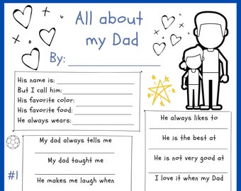 Father's Day Printable, All About My Dad, Father's Day Questionnaire ...